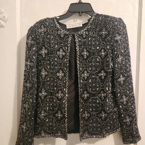 Scala | Other | Vintage Silver Beaded Jacket | Poshmark